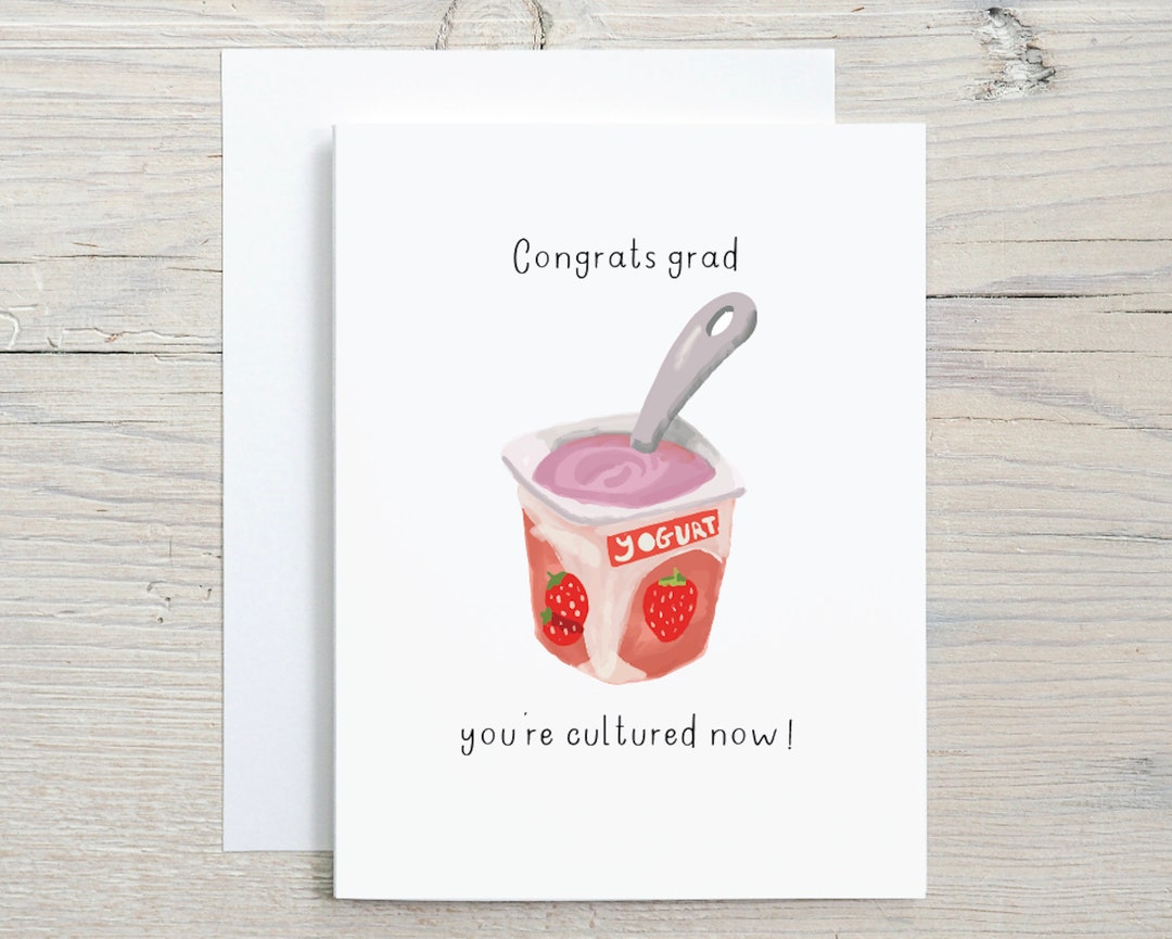 Funny Graduation Card Food Pun Yogurt High School Grad - Etsy