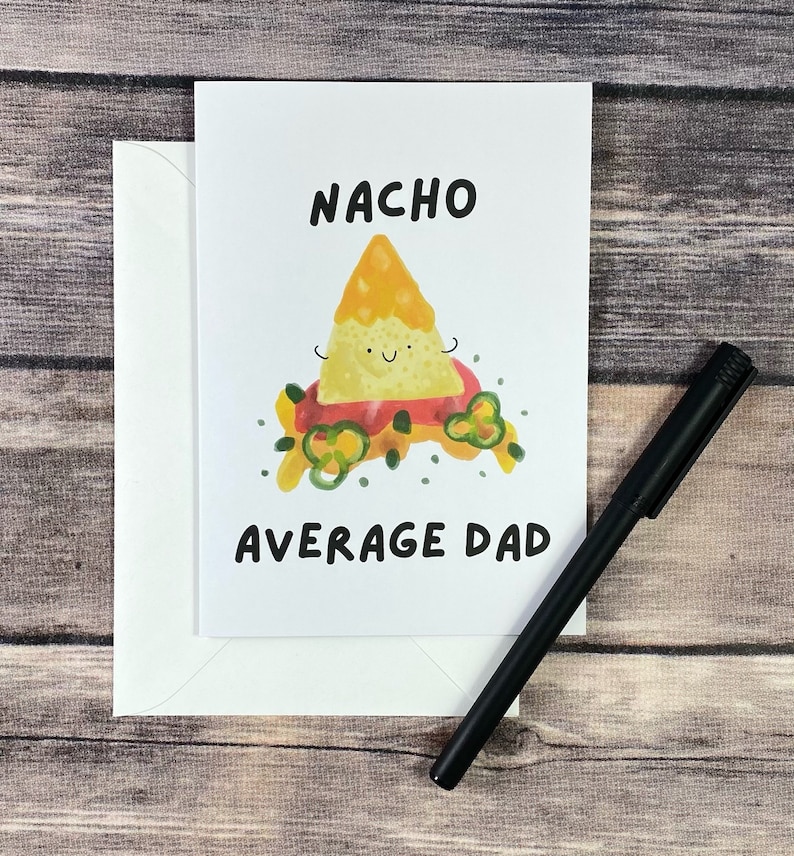 Funny Nacho Average Dad Father's Day BBQ Card for Dad - Etsy