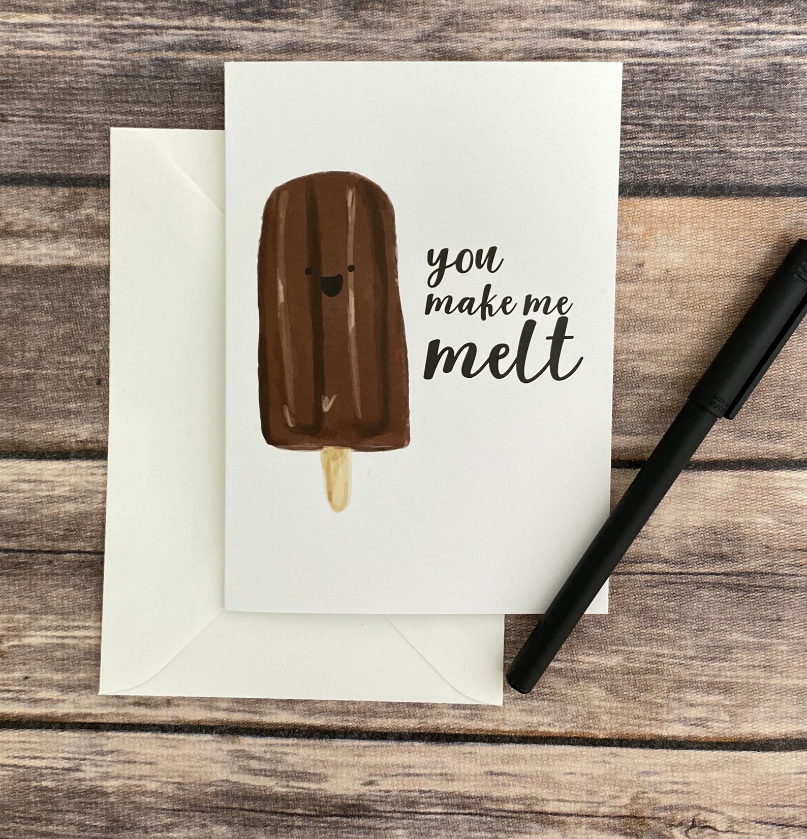 Funny Food Pun You Make Me Melt Chocolate Popsicle Ice Cream | Etsy