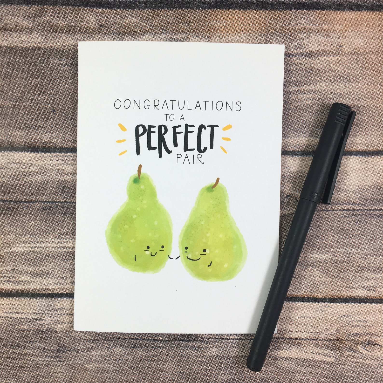 Funny Congratulations to a Perfect Pair Pear Food Pun - Etsy