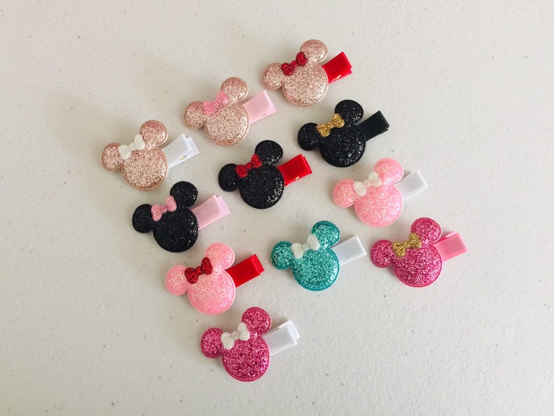 Fully Lined Baby Hair Clips Mini Hair Clips Minnie Mouse - Etsy