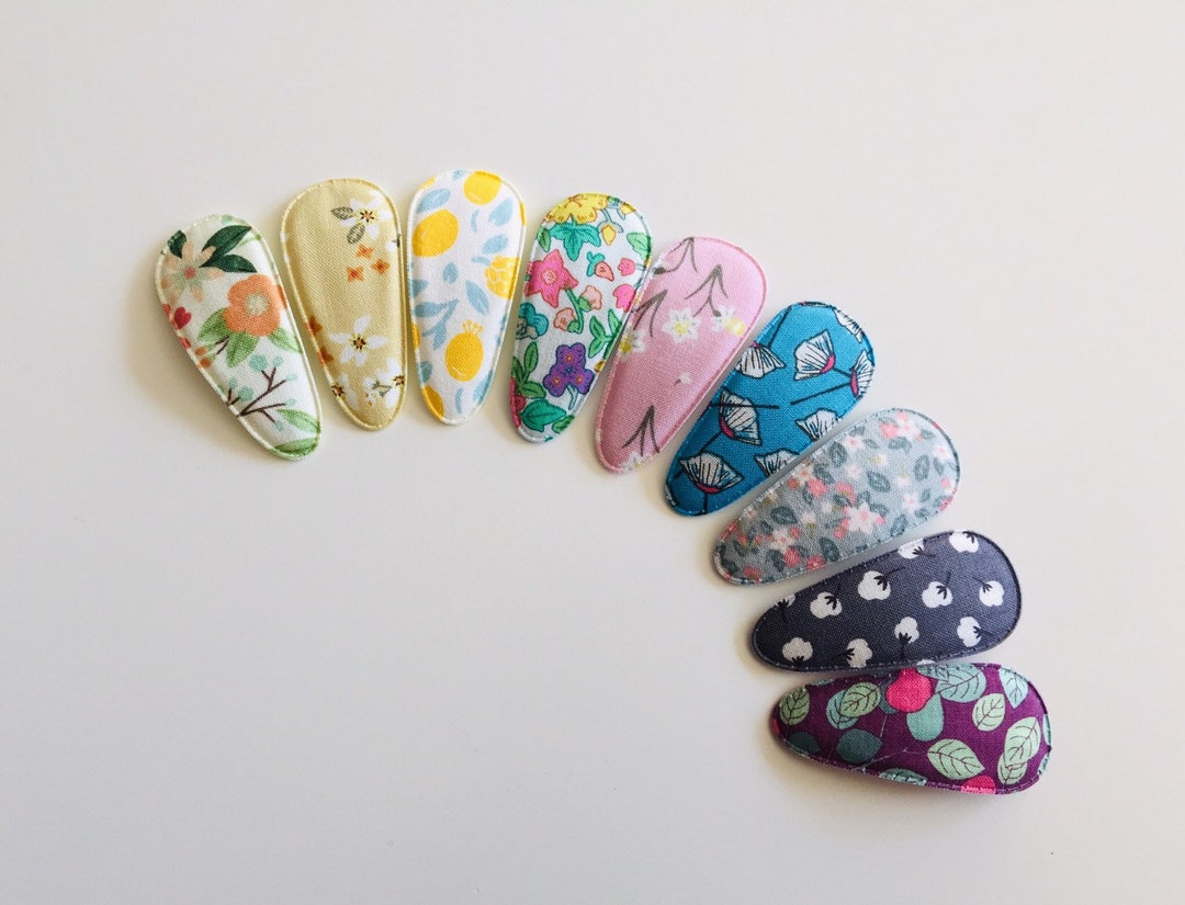 Girls Snap Clip Toddler Snap Clips Fabric Covered Snap Clips Fabric ...