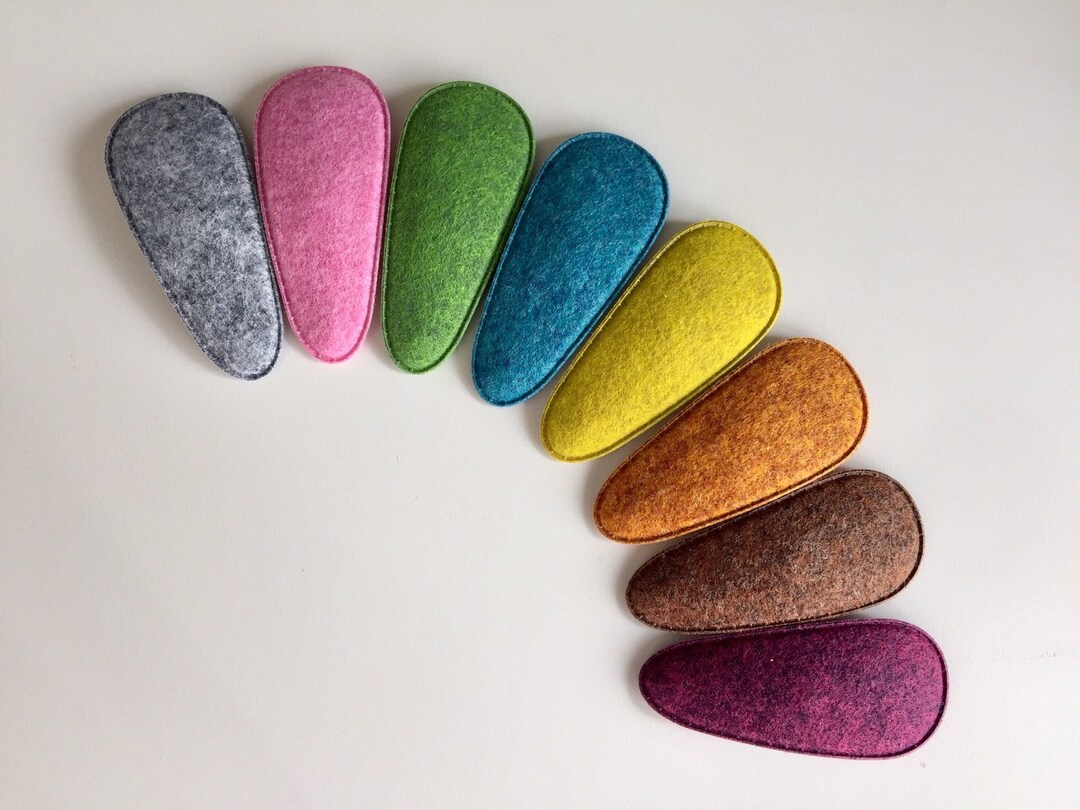 Girls Snap Clips Wool Mix Felt Snap Clips Felt Hair Clip Fabric Bow No ...
