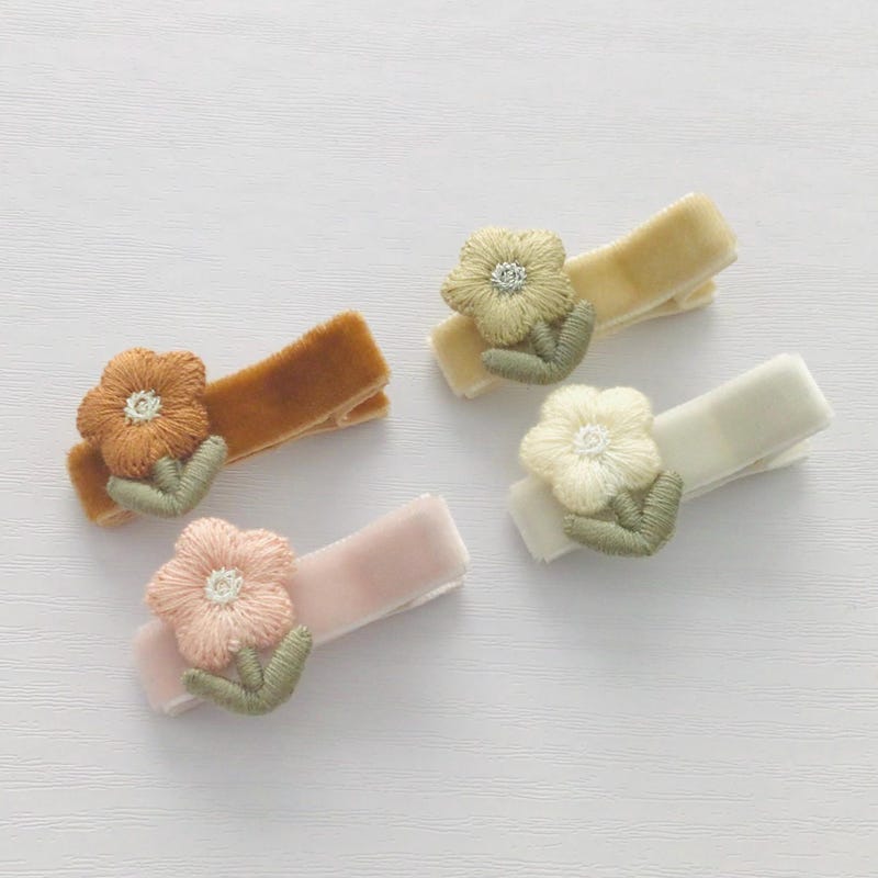 Flower Velvet Hair Clip - Etsy