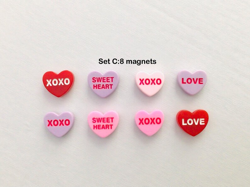 8 Fridge Magnets Valentine’s Day Magnet Set Conversation Heart Magnets ...