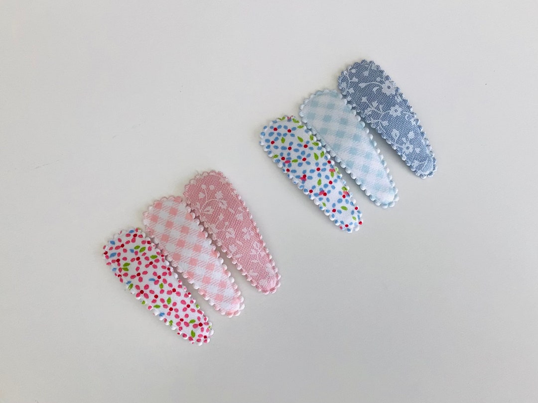 Fabric Covered Snap Clip Set Girl Snap Clip Fabric Hair Clip Toddler ...