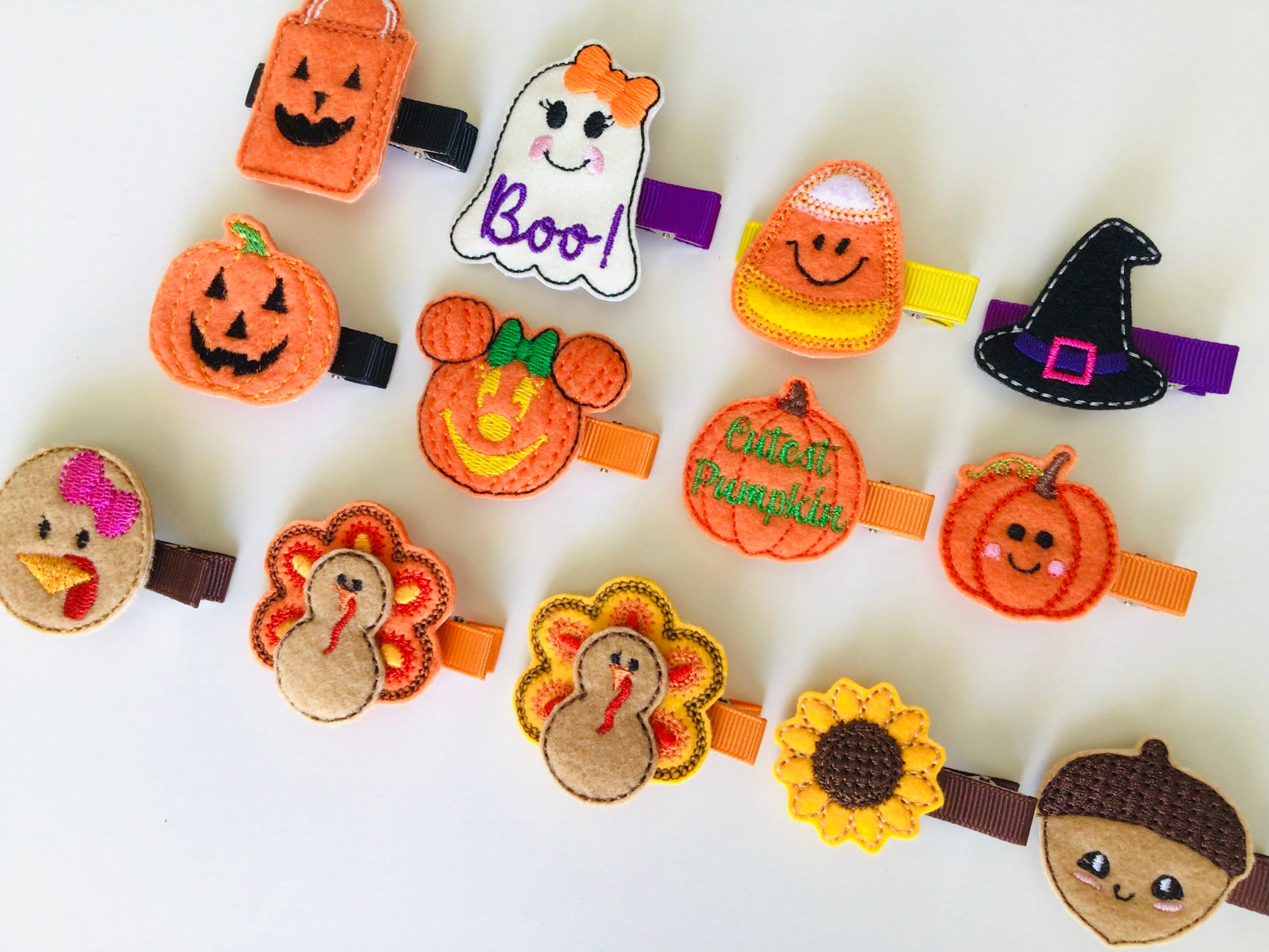 Fully Lined Hair Clips Halloween Hair Clips Felt Hair Clips - Etsy