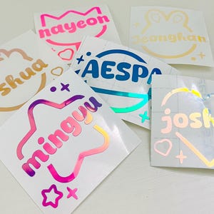 Custom Name Lightstick Decals Holographic Vinyl Decal Custom Text ...