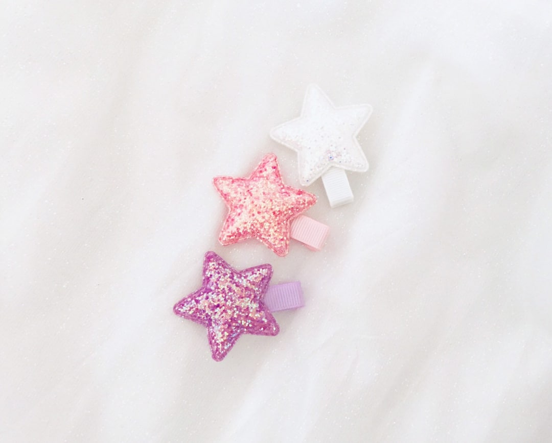 Fully Lined Hair Clips Star Hair Clips Baby Hair Clips Toddler Hair ...