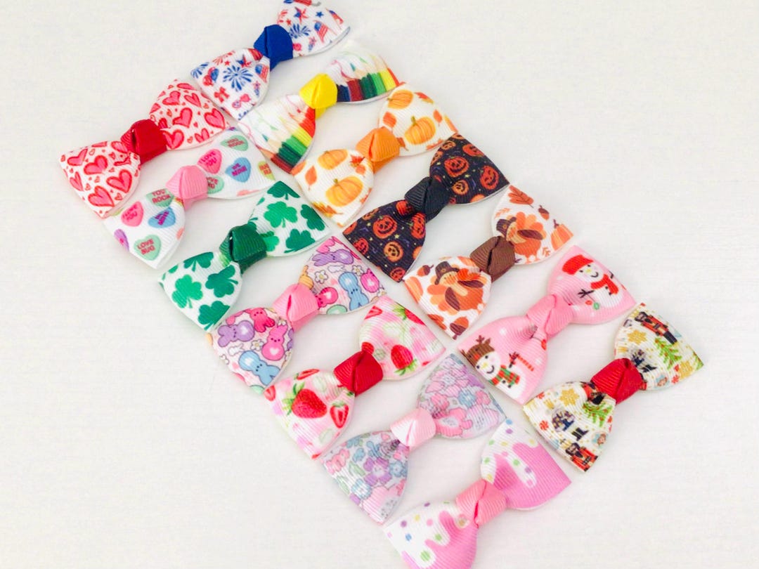 Baby Hair Bow Gift Set Mini Bow Clip Baby Safe Bow Clip Baby Shower ...