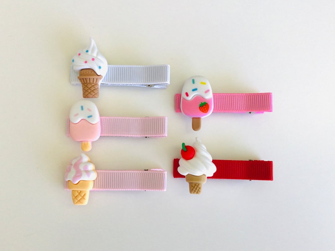 Fully Lined Hair Clips Ice Cream Hair Clips Ice Cream Hair Bows Toddler ...