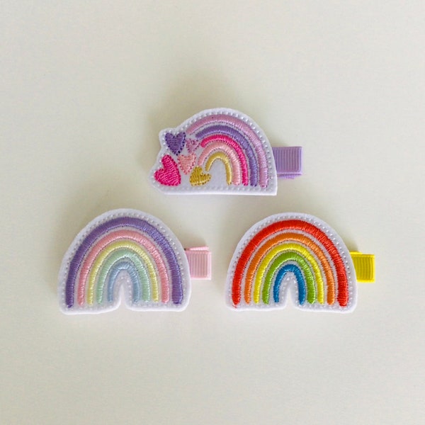 Felt Hair Clip Rainbow - Etsy