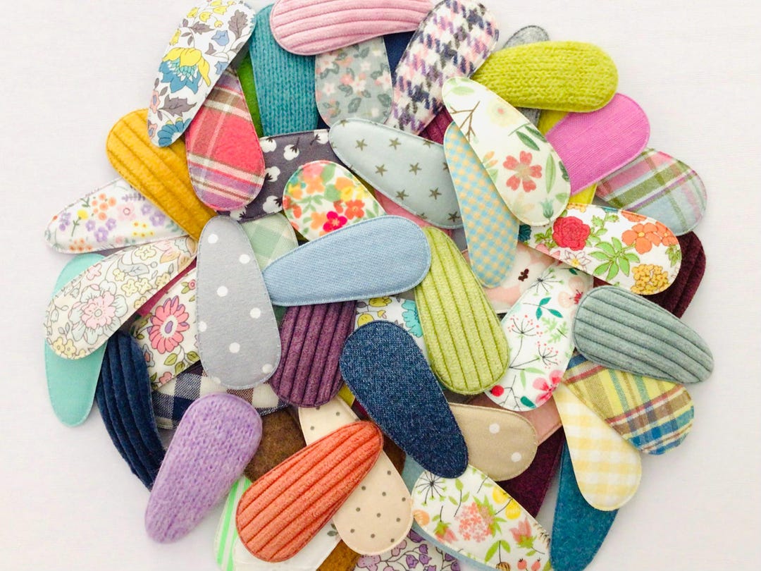 Grab Bag of Fabric Covered Snap Clips Girls Snap Clip Mystery Bag Bow ...