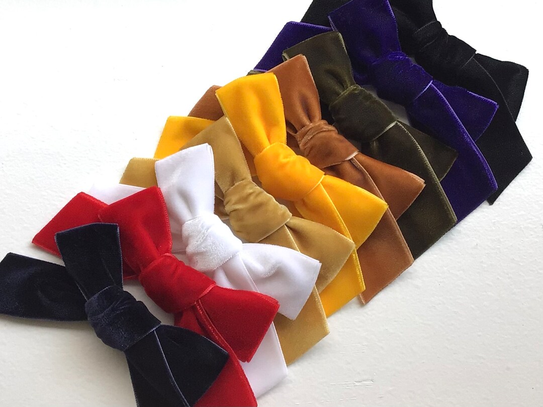 Velvet Hair Bow Fully Lined Velvet Hair Clip Girl Velvet Bow Clip Back ...