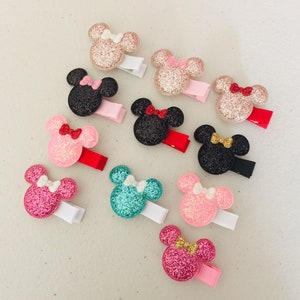 Fully Lined Baby Hair Clips Mini Hair Clips Mouse Inspired Hair Clips ...