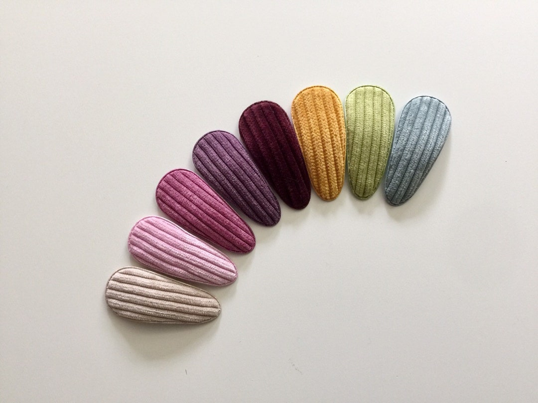 Girls Snap Clips Corduroy Fabric Snap Clips Fall Snap Clips Winter Snap ...