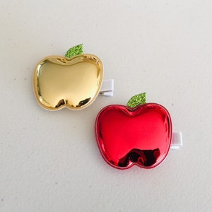 Fully Lined Hair Clips Girl Hair Clips Toddler Hair Clips Red Apple ...