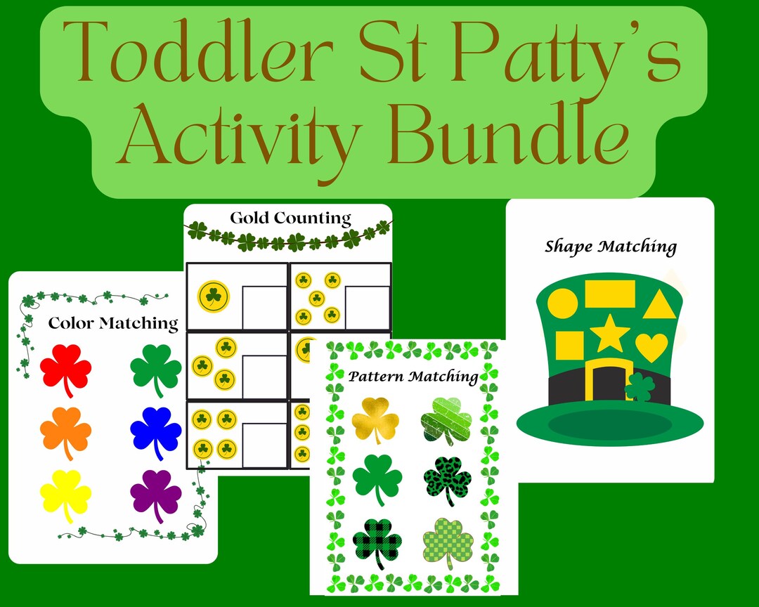 St. Patricks Day Toddler Activity Bundle| Digital Download| Printable ...
