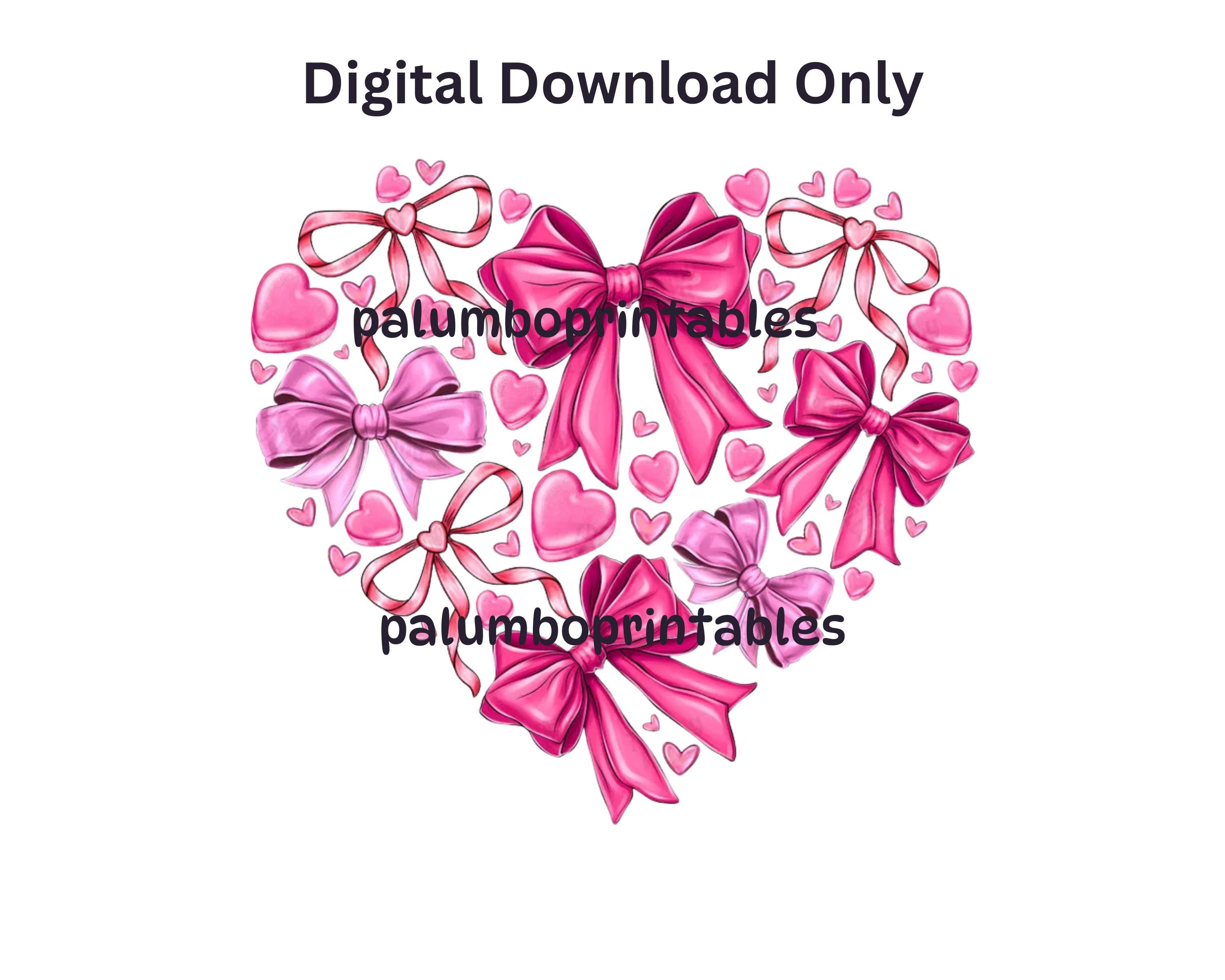 Bow Heart PNG| Digital Download| Sublimation| Cute| Valentines| Pretty ...