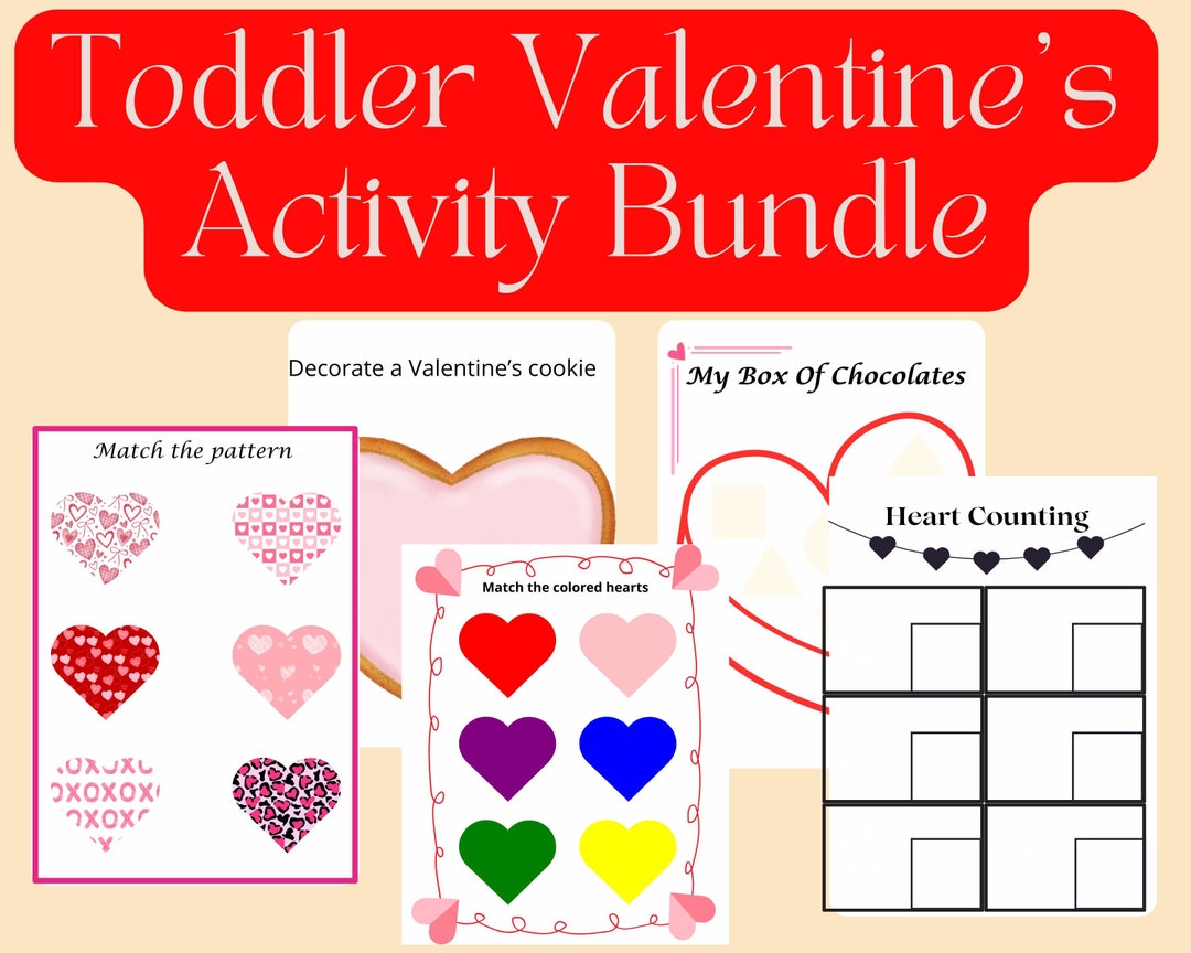 Toddler Valentine's Activity Bundle| Digital Download| Games| Fun ...