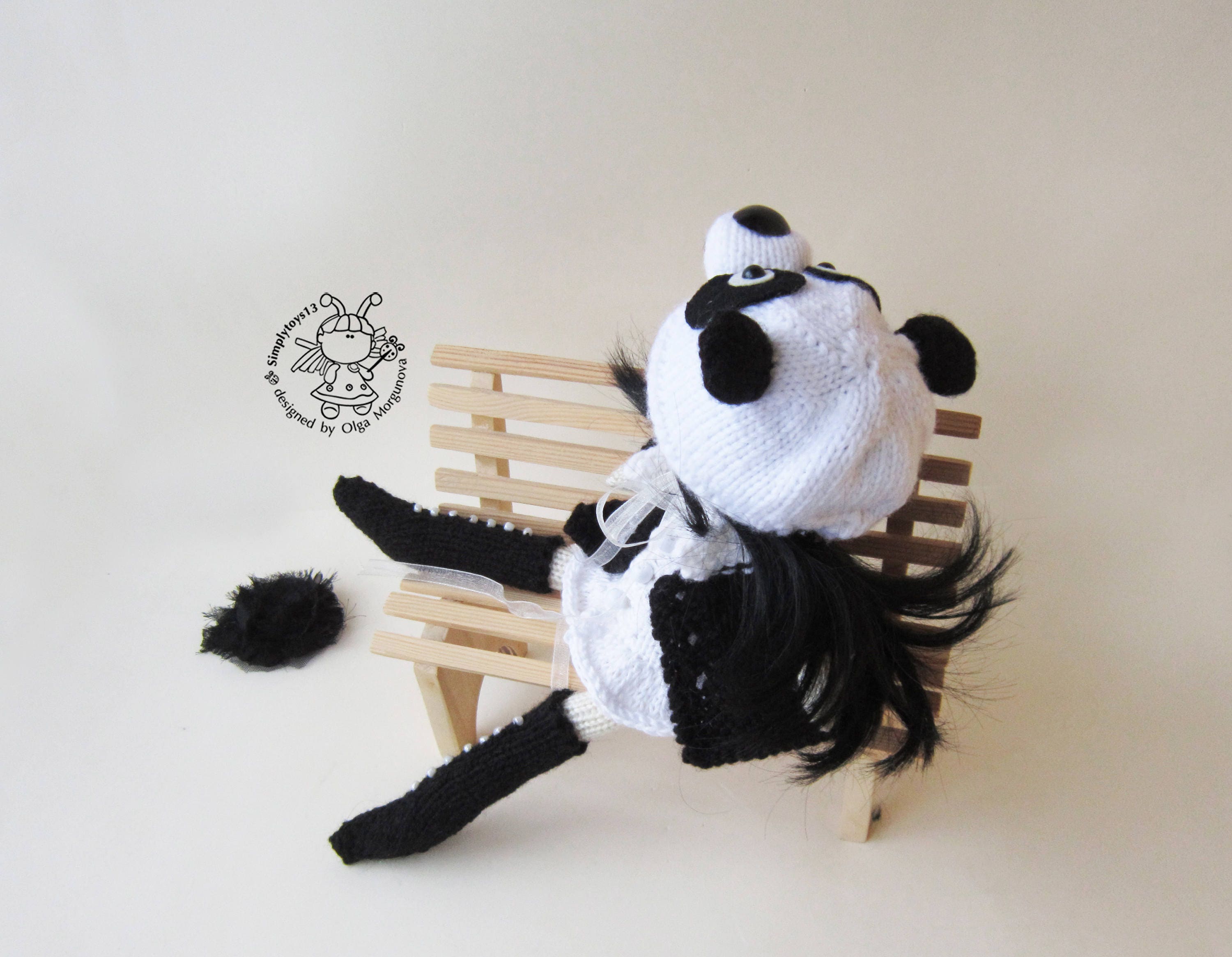 Doll lady Panda Amigurumi panda doll Softie toy Knitting panda | Etsy