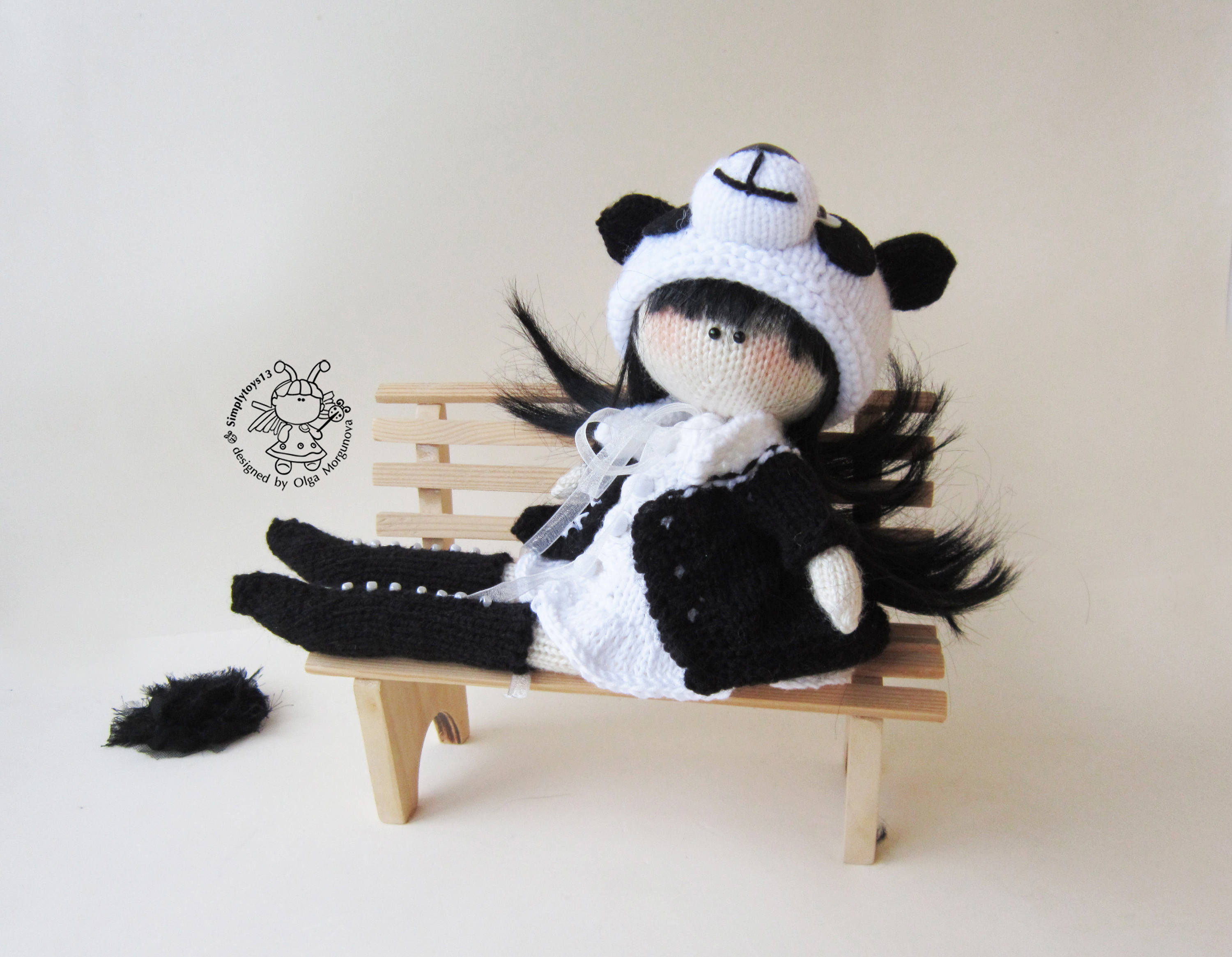 Doll lady Panda Amigurumi panda doll Softie toy Knitting panda | Etsy