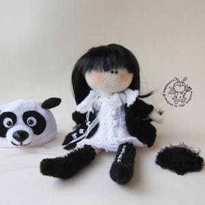 Doll lady Panda Amigurumi panda doll Softie toy Knitting panda | Etsy
