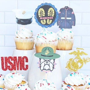 Marines Cupcake Topper | USMC Cupcake Topper | Marines Cake Topper ...