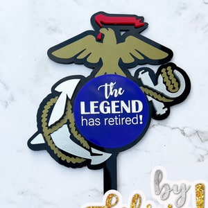 Marine Corps Cake Topper USMC Cake Topper Marine Corps Birthday Marines ...