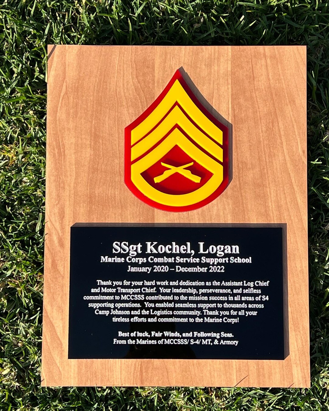 Marine Corps Plaque Marine Corps Retirement Gift Marine - Etsy