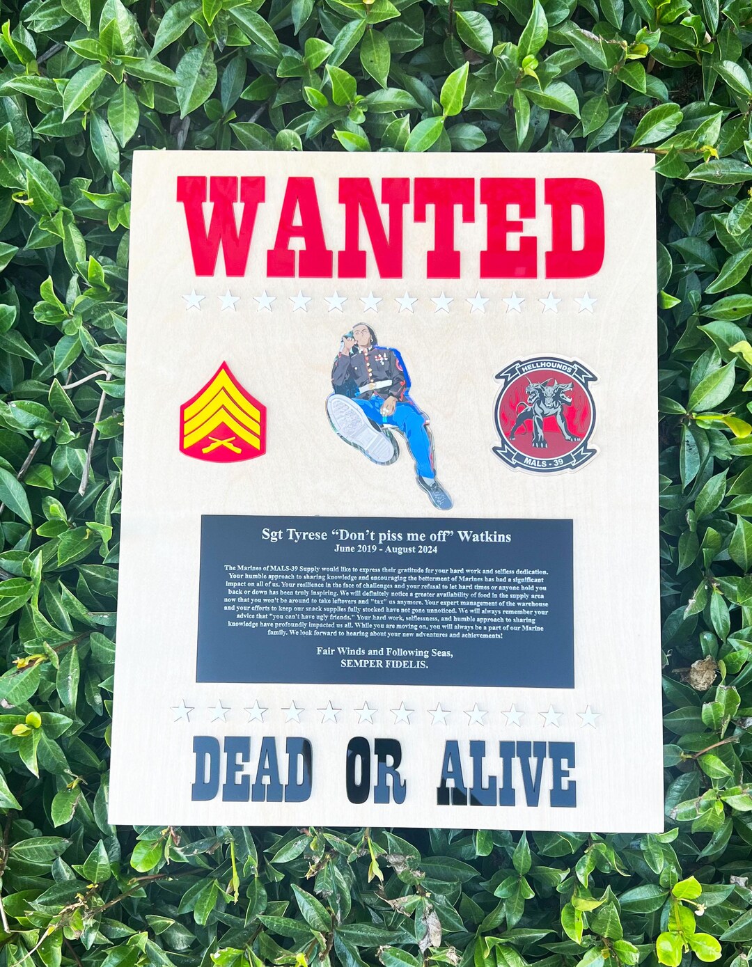Marine Corps Plaques, Marine Corps Retirement Gift, Marine Corps Gift ...