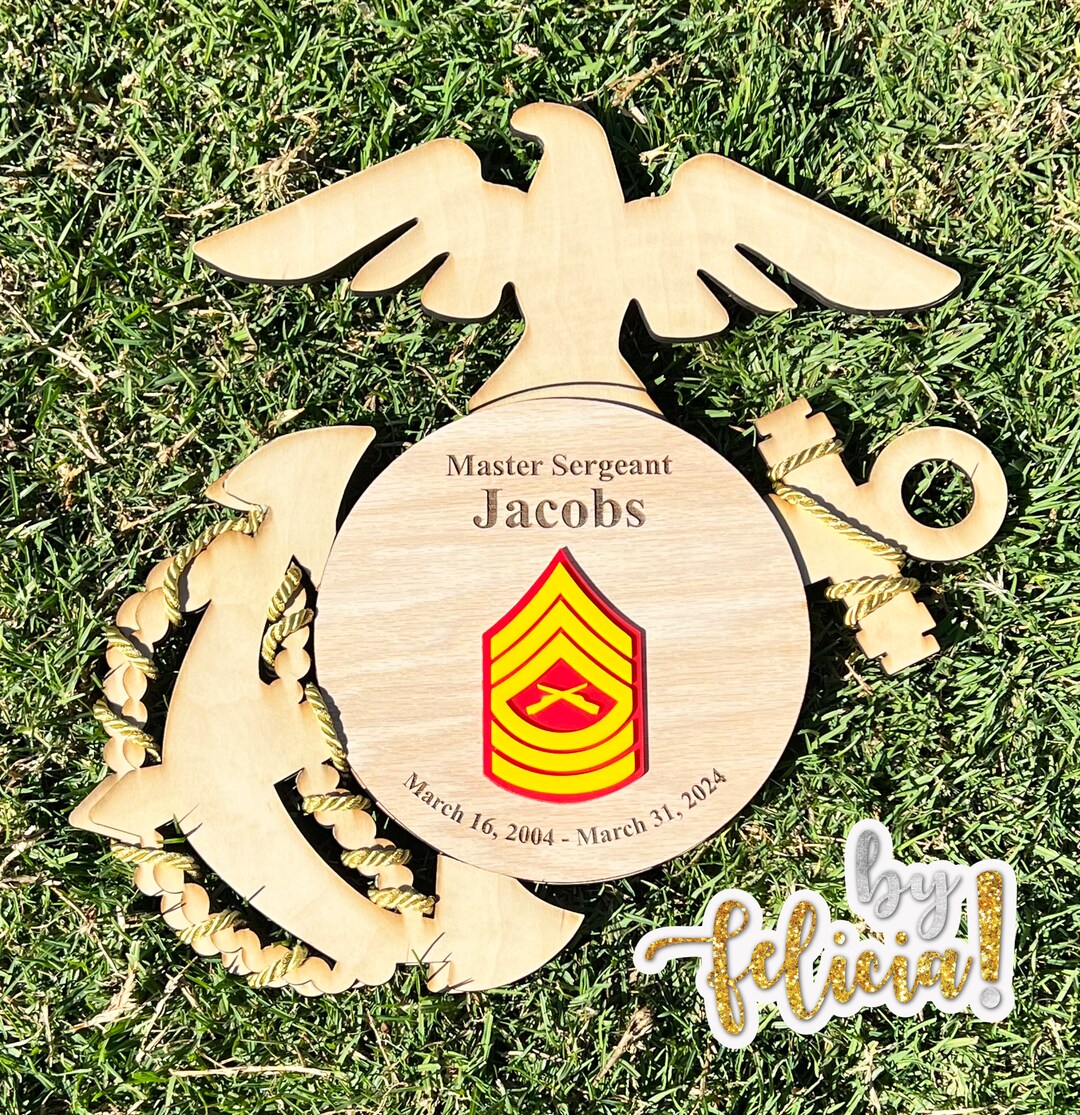 Marine Corps Plaques, Marine Corps Retirement Gift, Marine Corps Gift ...