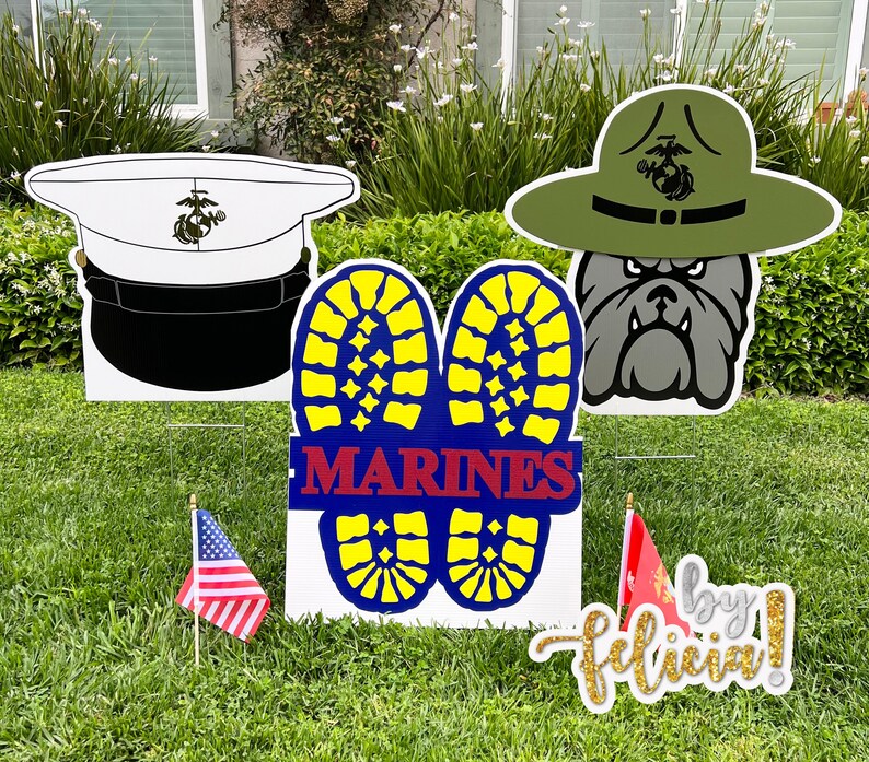USMC Yard Sign: Handmade Marine Corps Graduation, Ball, & Retirement ...