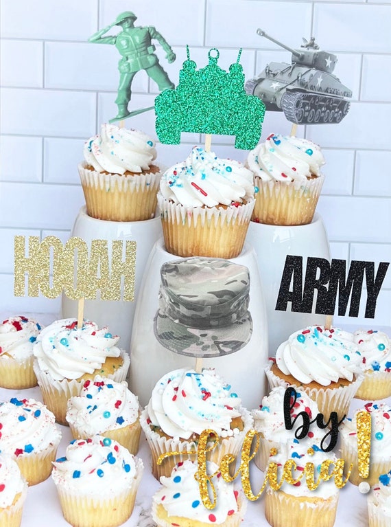 Army Cupcake Topper Army Cake Topper Army Party Decoration - Etsy