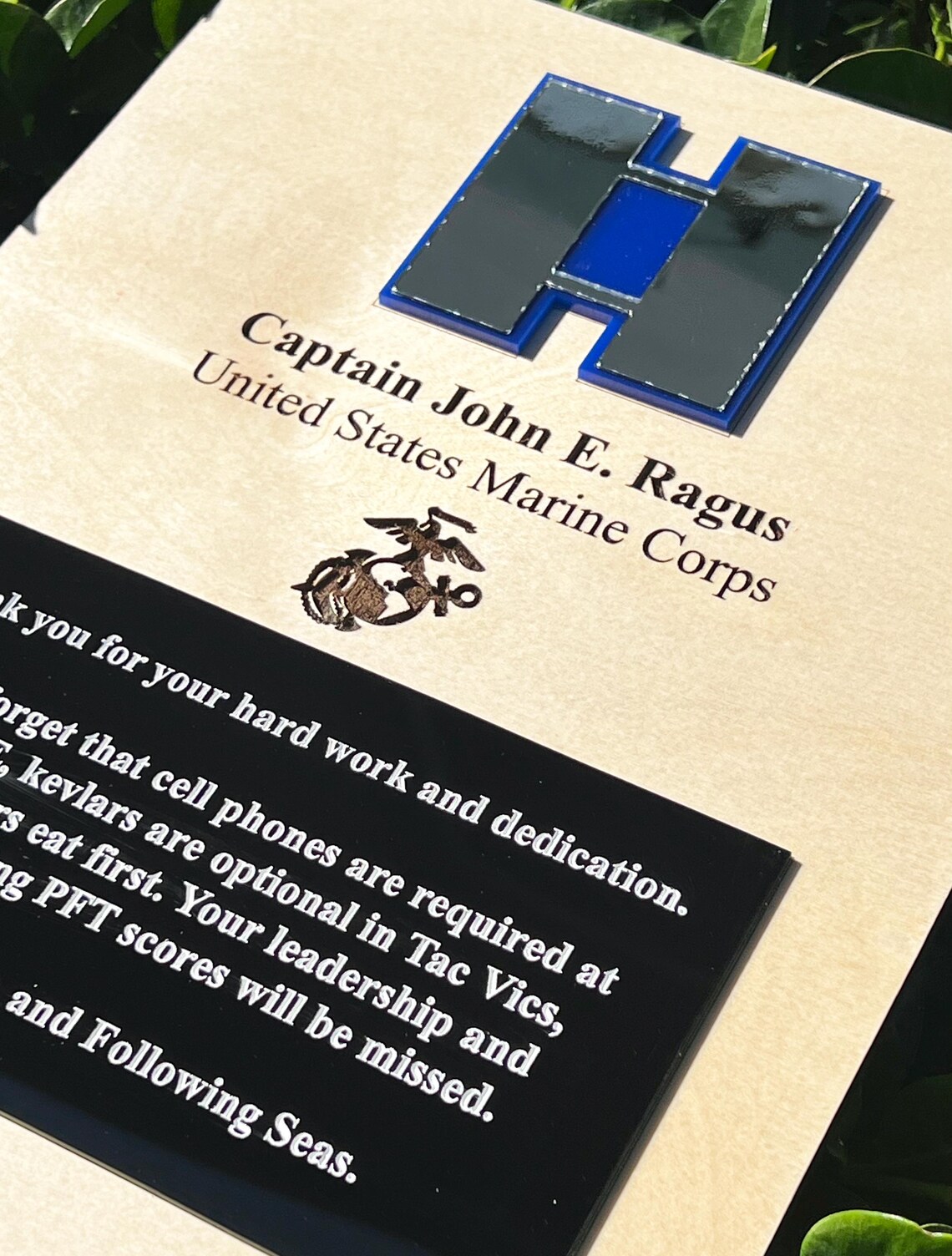 Marine Corps Plaques, Marine Corps Retirement Gift, Marine Corps Gift ...