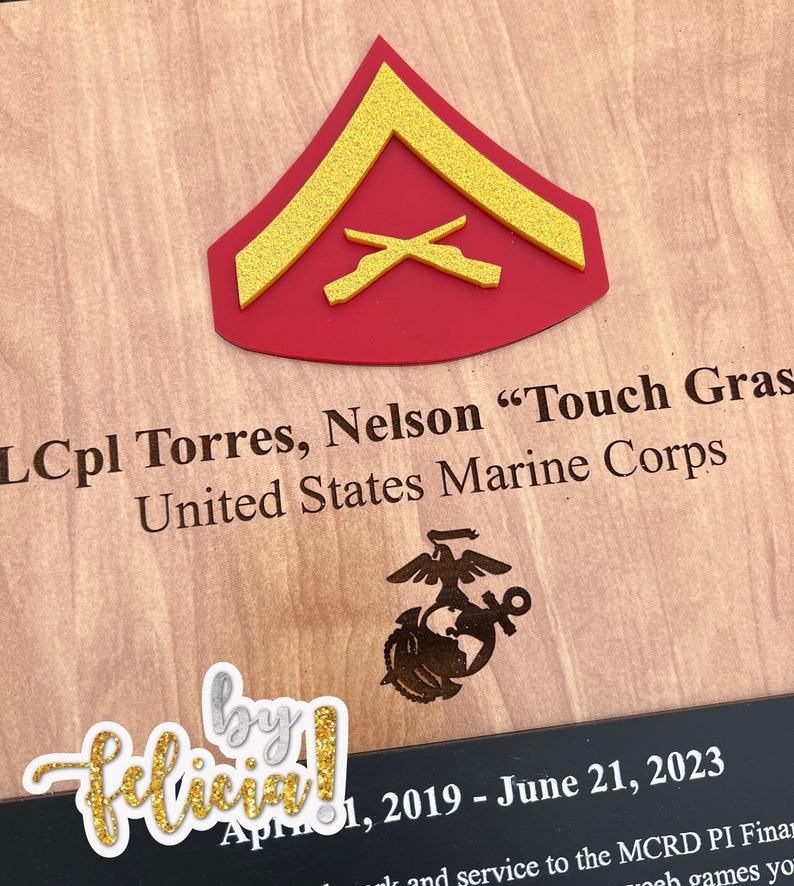 Marine Corps Plaque, Marine Corps Retirement Gift, Marine Corps Retired ...