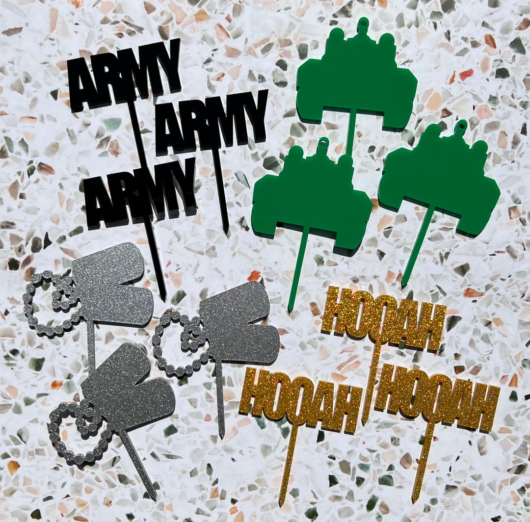 Army Cupcake Toppers Army Cake Topper Army Party Decorations Army Going ...