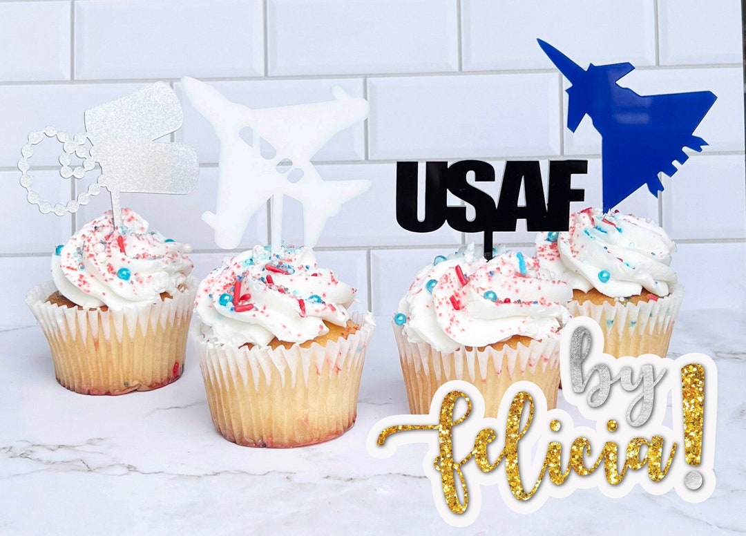 Air Force Cupcake Toppers: Acrylic USAF Party Decorations - Etsy