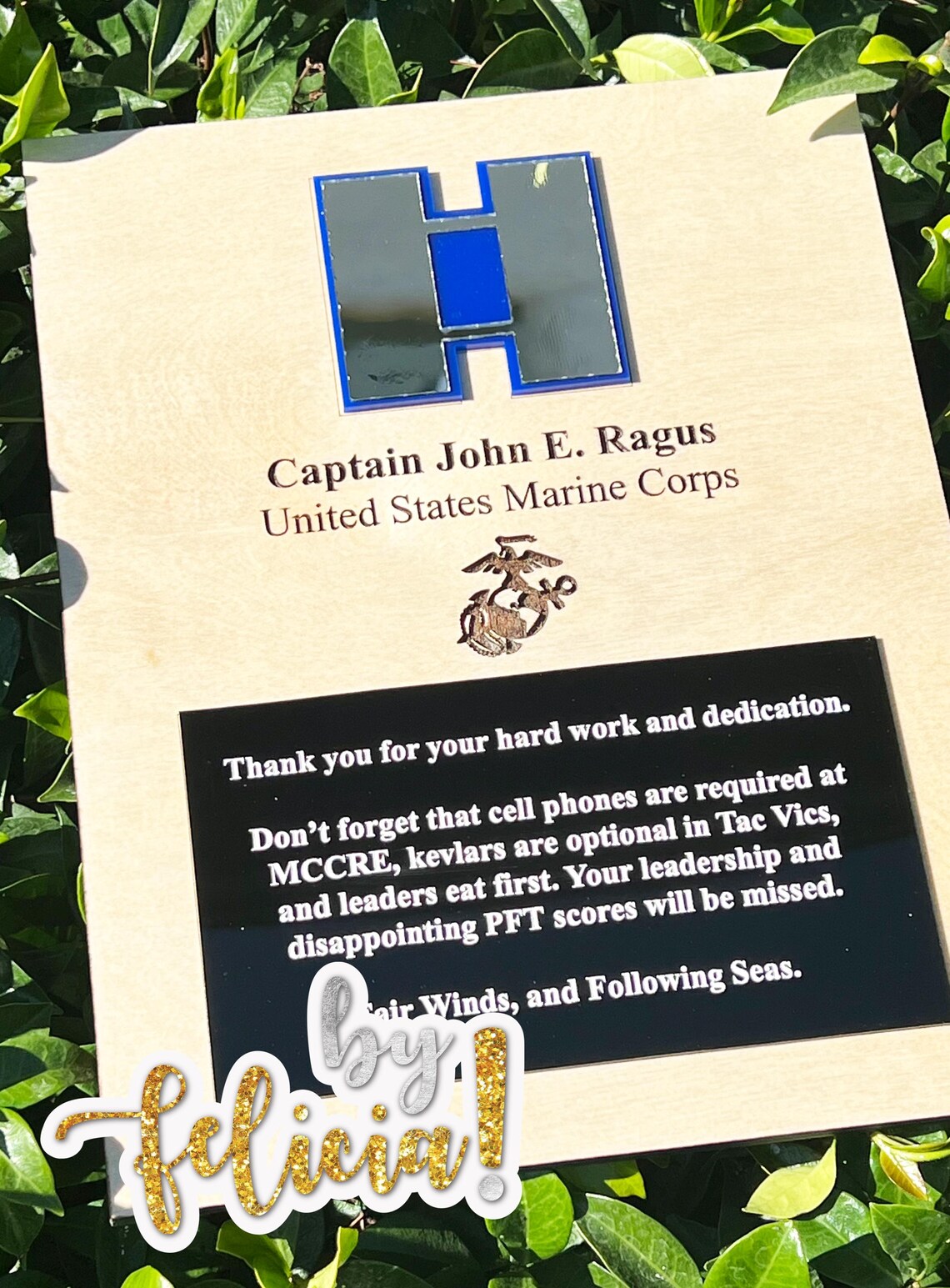 Marine Corps Plaques, Marine Corps Retirement Gift, Marine Corps Gift ...