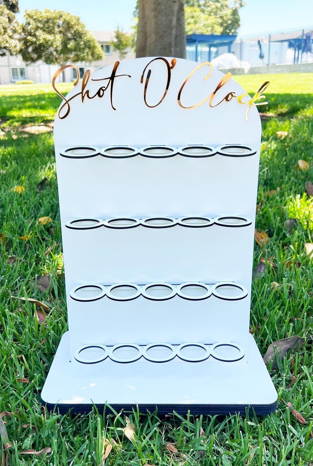 Personalized Shot Glass Display: Baltic Plywood Wedding Party Stand - Etsy