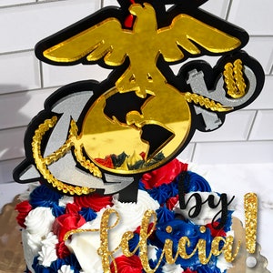 Marine Corps Cake Topper USMC Cake Topper Marine Corps Birthday Marines ...