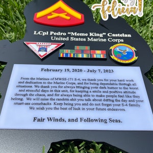 Marine Corps Plaques, Marine Corps Retirement Gift, Marine Corps Gift ...
