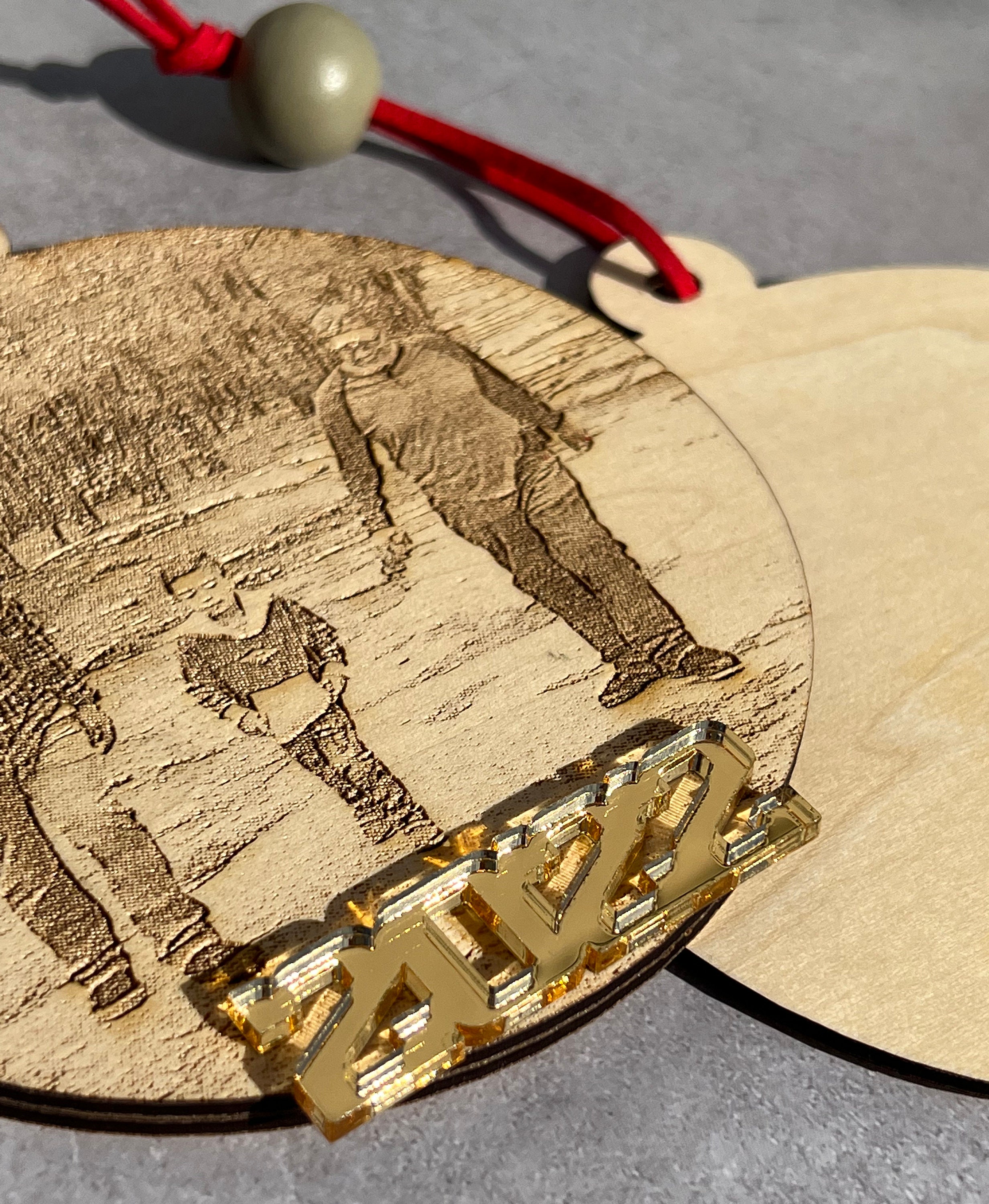 Custom Photo Laser Engraved Ornament - Personalized Engraved Christmas ...