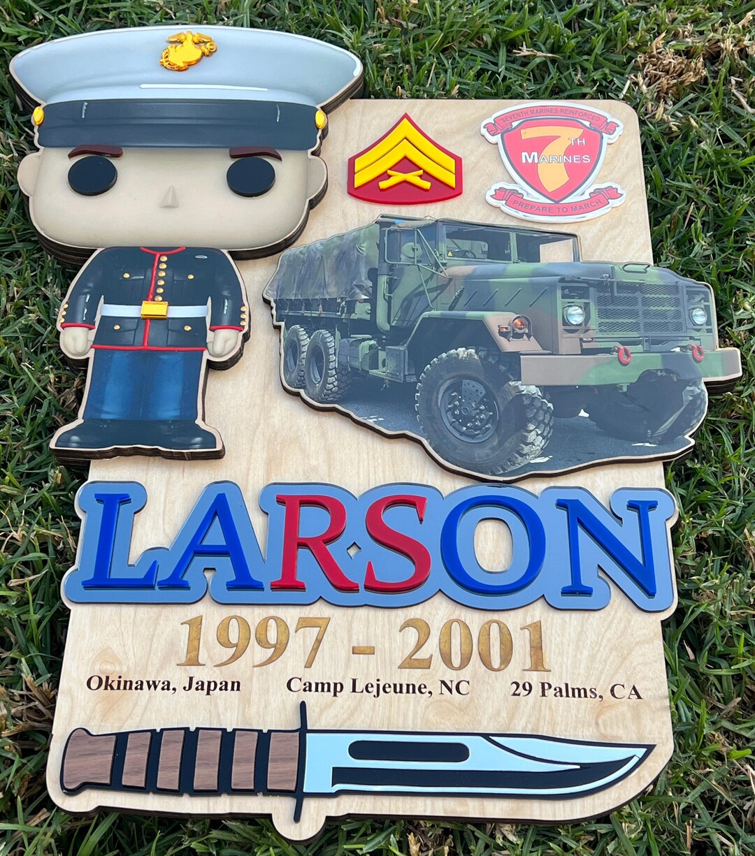 Marine Corps Plaques, Marine Corps Retirement Gift, Marine Corps Gift ...