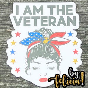 Female Veteran Sticker, Woman Veteran Sticker, Female Army Veteran ...