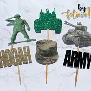 Army Cupcake Topper Army Cake Topper Army Party Decoration Army Going ...