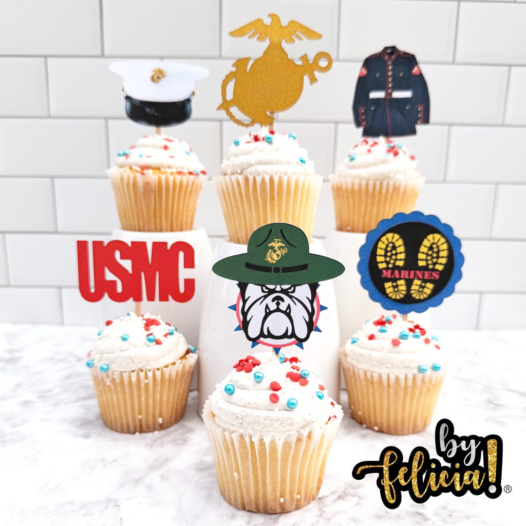 Marines Cupcake Topper Usmc Cupcake Topper Marines Cake Topper