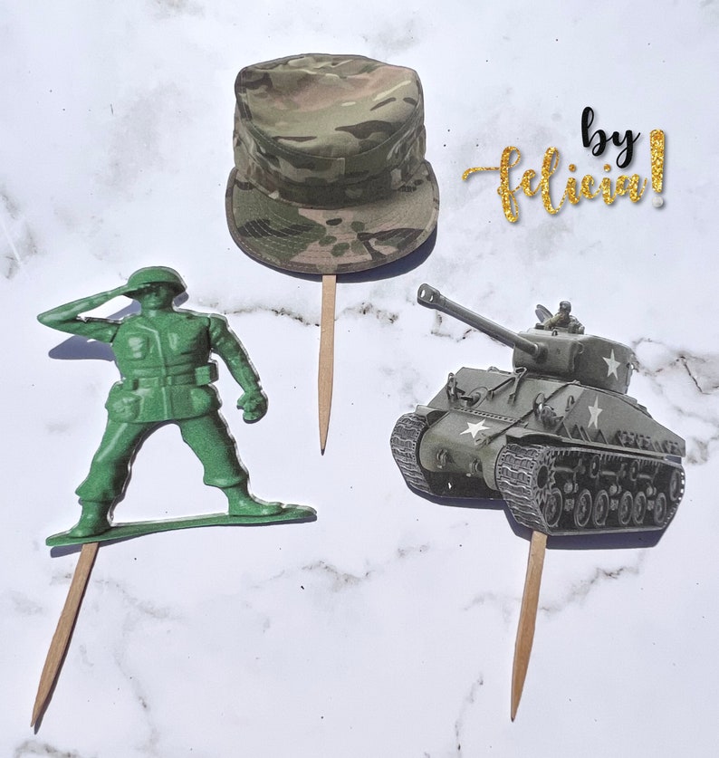 Army Cupcake Topper Army Cake Topper Army Party Decoration - Etsy