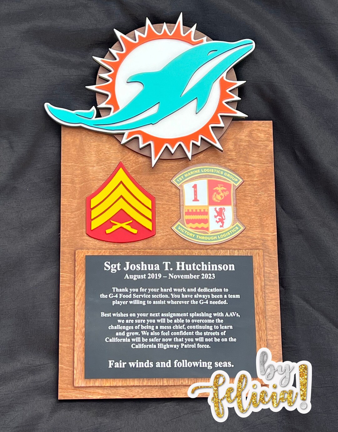 Marine Corps Plaques, Marine Corps Retirement Gift, Marine Corps Gift ...