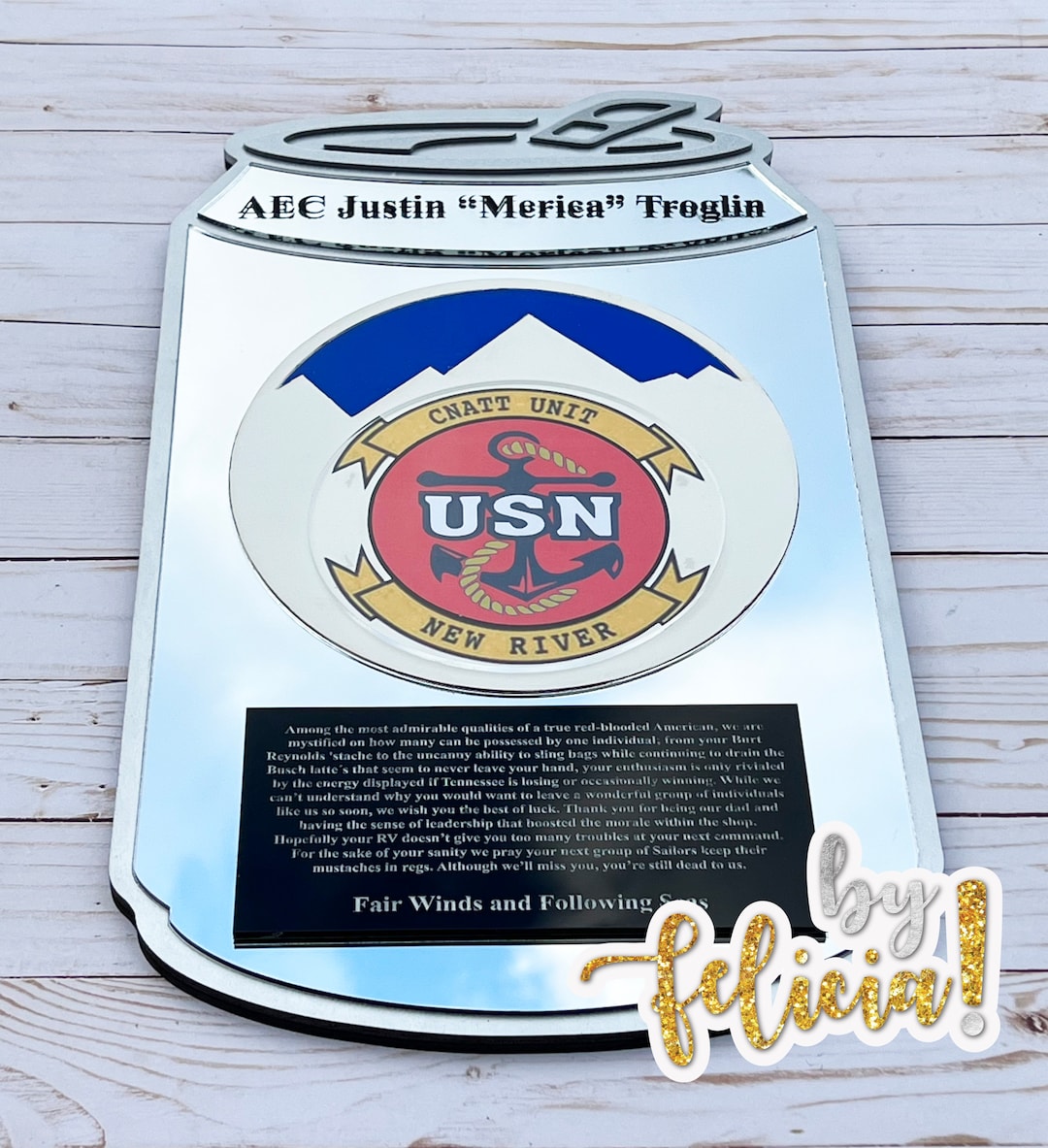 Navy Plaques Award, Navy Retirement Gift, USN Retirement Gift, United ...
